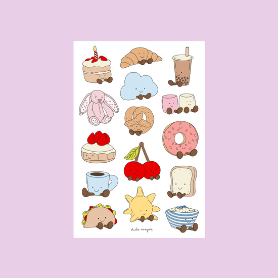 jellycat sticker sheet – studio magari